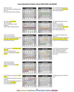School Calendar – Yuma Adventist